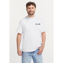 T-Shirt Jack Wolfskin "CONFIDENT T M", Herren, Gr. L (52), trail, starkwei&szlig;, Obermaterial: 100% BAUMWOLLE, Shirts T-Shirt