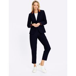 Heine Damen Hosenanzugmarine, orange, Gr. 50, 77% Polyester, 20% Viskose, 3% Elasthan, Anz&uuml;ge