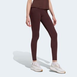 Damen Trainingstights "ESSENTIALS LINEAR COTTON", wei&szlig;, Gr. S, adidas Sportswear, Obermaterial: 90% Baumwolle, 10% Elasthan, Hosen