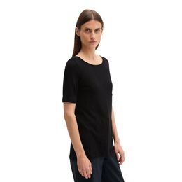 Marc O'Polo MARC O'POLO Damen T-Shirt "mit U-Boot-Ausschnitt", schwarz, Basic, Gr. S, unifarben, Obermaterial: 100% Baumwolle, Shirts