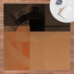 Bilderwelten Kork-Teppich Abstrakt beige originell Korkmatte - Transparente Geometrie - Deko Wohnzimmer Schlafzimmer