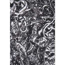 Urban Classics Herren Badeshorts "Urban Classics Herren Pattern Swim Shorts", schwarz-wei&szlig;, Gr. L, 100% Polyester, Badehosen