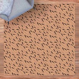 Bilderwelten Kork-Teppich modern schwarz Korkmatte - Nat&uuml;rliches Muster Windhauch Schwarz - Deko Wohnzimmer Schlafzimmer