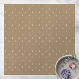 Bilderwelten Kork-Teppich Illustration blau Korkmatte - No.YK40 Anker Blau Wei&szlig; - Deko Kinderzimmer Baby M&auml;dchen Jungen
