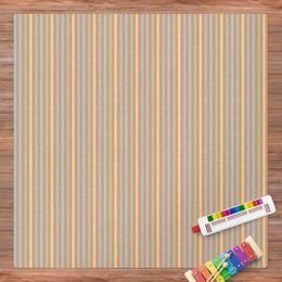 Bilderwelten Kork-Teppich Illustration blau Korkmatte - No.YK49 Streifen Blau-Gr&uuml;n - Streifen Wohnzimmer Schlafzimmer