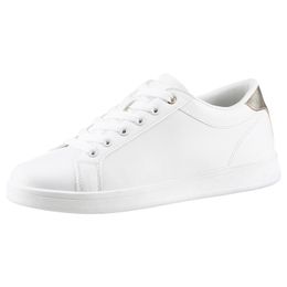 ANISTON SHOES Damen Sneaker, Gr. 39, gold, Lederimitat, Schuhe, Schn&uuml;rschuh, Freizeitschuh mit Metallic-Akzent