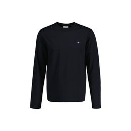 Gant Herren Longsleeve "Longsleeve REGULAR SHIELD LONG SLEEVE 1er Pack", schwarz, Gr. S, Obermaterial: 100% Baumwolle CO., Shirts