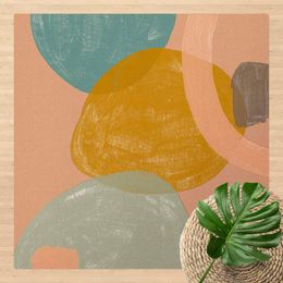 Bilderwelten Kork-Teppich Abstrakt pastell originell Korkmatte - Pailletten im Detail I - Deko Wohnzimmer Schlafzimmer
