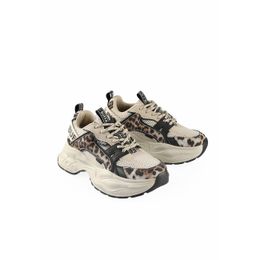 Trainingsschuh Buffalo "Buffalo Para Vegan Nubuck/Nappa/Mesh", Damen, Gr. 36, beige, schwarz, leo, Schuhe