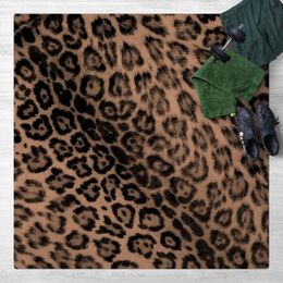 Bilderwelten Kork-Teppich Motiv schwarz weiss Tiere Korkmatte - Jaguar Skin Schwarz-Wei&szlig; - Deko Wohnzimmer Schlafzimmer