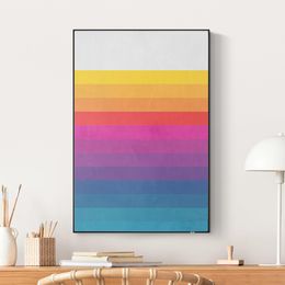 Akustik-Wechselbild Retro Regenbogen Streifen
