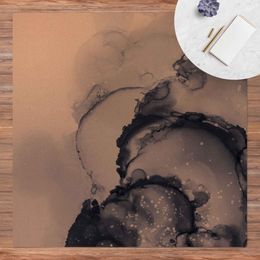 Bilderwelten Kork-Teppich Illustration blau Aquarell - Spiel der Farben Blaue Tusche - Deko Wohnzimmer Schlafzimmer