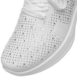 Ara Damen Slip-On Sneaker "SEATTLE", Gr. 8, wei&szlig;, Textil, Schuhe, Keilabsatz, Slipper, Freizeitschuh mit Strasssteinen, H-Weite