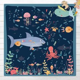 Bilderwelten Kork-Teppich Illustration bunt Strand Korkmatte - Unterwasser - Auf Entdeckungstour - Unterwasser Kinderzimmer Baby M&auml;dchen Jungen