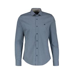 Langarmhemd Lerros "Herren Langarmhemd in Poplin-Stretchqualit&auml;t", Herren, Gr. S, Normalgr&ouml;&szlig;en, blau (frosted blau), 97% Baumwolle, 3% Elasthan, Hemden Langarmhemd