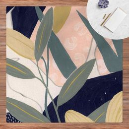 Bilderwelten Kork-Teppich Tropisch gelb Blumen Korkmatte - Tropische Blumen der Nacht - Pflanzen Wohnzimmer Schlafzimmer