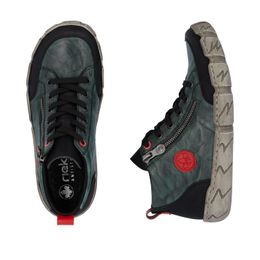 Rieker Damen Schn&uuml;rboots, Gr. 40, gr&uuml;n, Glattleder, Nubukleder, Schuhe, Sneakerboots, Schn&uuml;rboots, Stiefelette mit weicher Innensohle
