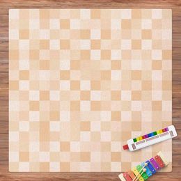 Bilderwelten Kork-Teppich Illustration orange Korkmatte - Geometrisches Muster Mosaik Gelb - Geometrisch Kinderzimmer Baby M&auml;dchen Jungen