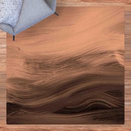 Bilderwelten Kork-Teppich Abstrakt schwarz weiss originell Korkmatte - Geschwungene Wellen Schwarz Wei&szlig; - Deko Wohnzimmer Schlafzimmer