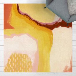 Bilderwelten Kork-Teppich Abstrakt gelb originell Korkmatte - Geschmolzenes Sonnenlicht - Deko Wohnzimmer Schlafzimmer
