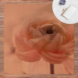 Bilderwelten Kork-Teppich Motiv rosa Korkmatte - Rosa Bl&uuml;te im Fokus - Rose Wohnzimmer Schlafzimmer