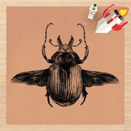 Bilderwelten Kork-Teppich Illustration schwarz Tiere Korkmatte - Illustration fliegender K&auml;fer Schwarz - Insekten Wohnzimmer Schlafzimmer