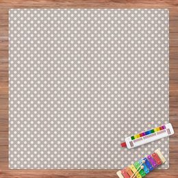 Bilderwelten Kork-Teppich Illustration grau Korkmatte - Punkte in Wei&szlig; auf Grau - Punkte Kinderzimmer Baby M&auml;dchen Jungen