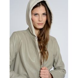 Maze Damen Langjacke "4202199", wei&szlig;, Gr. M, Obermaterial: 100% Lammleder. Innenfutter: 100% Baumwolle. &Auml;rmelfutter: 100% Polyester. Kapuze: 55%