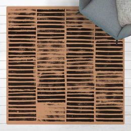 Bilderwelten Kork-Teppich Abstrakt schwarz weiss originell Korkmatte - Schwarzes Archiv - Streifen Wohnzimmer Schlafzimmer
