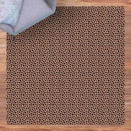 Bilderwelten Kork-Teppich modern schwarz weiss Korkmatte - Schwarze Tusche Polkadots - Deko Wohnzimmer Schlafzimmer