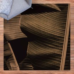 Bilderwelten Kork-Teppich Tropisch gr&uuml;n Korkmatte - Nahaufnahme Bananenblatt - Pflanzen Wohnzimmer Schlafzimmer