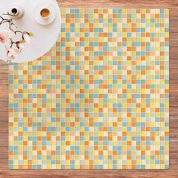 Bilderwelten Kork-Teppich Illustration bunt Fliesenoptik - Mosaikfliesen Sommerset - Deko Wohnzimmer Schlafzimmer