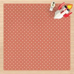 Bilderwelten Kork-Teppich Illustration weiss Korkmatte - No.YK57 Wei&szlig;e Punkte auf Rosa - Punkte Kinderzimmer Baby M&auml;dchen Jungen