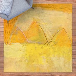 Bilderwelten Kork-Teppich Abstrakt gelb Korkmatte - Silhouette im Lichtstrahl - Deko Wohnzimmer Schlafzimmer