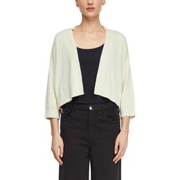 comma, COMMA Damen Strickjacke, beige, Gr. S, unifarben, Strick, Obermaterial: 66% Lyocell, 34% Baumwolle, Strickjacken, mit B&uuml;ndchen