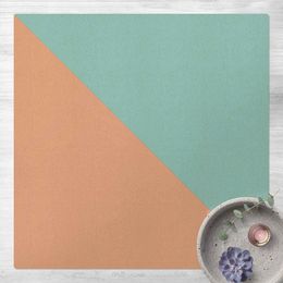 Bilderwelten Kork-Teppich Unifarben blau Korkmatte - Einfaches Blaues Dreieck - Geometrisch Wohnzimmer Schlafzimmer