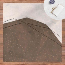 Bilderwelten Kork-Teppich Abstrakt blau originell Korkmatte - Punkte im Dialog IV - Deko Wohnzimmer Schlafzimmer