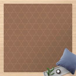 Bilderwelten Kork-Teppich modern grau Korkmatte - Einfaches Rautenmuster wei&szlig; - Geometrisch Wohnzimmer Schlafzimmer