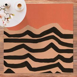 Bilderwelten Kork-Teppich Abstrakt schwarz originell Korkmatte - Farbenlabyrinth III - Deko Wohnzimmer Schlafzimmer