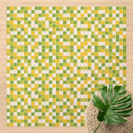 Bilderwelten Kork-Teppich Illustration gr&uuml;n Fliesenoptik - Mosaikfliesen Fr&uuml;hlingsset - Deko Wohnzimmer Schlafzimmer