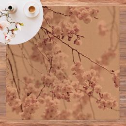 Bilderwelten Kork-Teppich Motiv weiss Blumen Korkmatte - Kirschbl&uuml;tentanz - Kirschbl&uuml;te Wohnzimmer Schlafzimmer