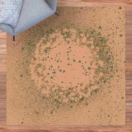Bilderwelten Kork-Teppich Abstrakt t&uuml;rkis originell Korkmatte - T&uuml;rkiser Mikrokosmos II - Deko Wohnzimmer Schlafzimmer
