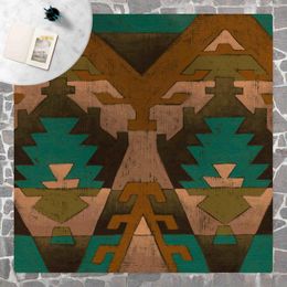 Bilderwelten Kork-Teppich Abstrakt bunt originell Korkmatte - Lateinamerikanisches Ethnomuster - Geometrisch Wohnzimmer Schlafzimmer