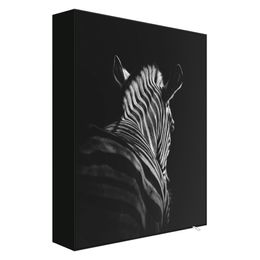 Bilderwelten Akustik-Wechselbild Dunkle Zebra Silhouette