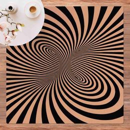 Bilderwelten Kork-Teppich modern schwarz weiss 3D-Effekt - Optiktornado - Deko Wohnzimmer Schlafzimmer