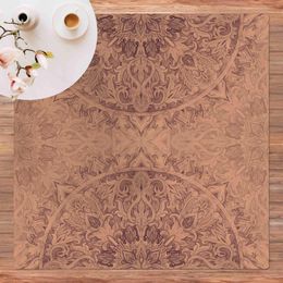 Bilderwelten Kork-Teppich modern violett originell Aquarell - Mandala Aquarell Ornament violett - Ornamente Wohnzimmer Schlafzimmer