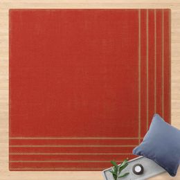 Bilderwelten Kork-Teppich Abstrakt rot originell Korkmatte - Linien Treffen auf Rot - Deko Wohnzimmer Schlafzimmer