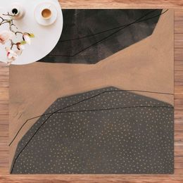 Bilderwelten Kork-Teppich Abstrakt blau originell Korkmatte - Punkte im Dialog I - Deko Wohnzimmer Schlafzimmer