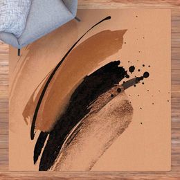 Bilderwelten Kork-Teppich Abstrakt braun Korkmatte - Abstrakte Komposition Font&auml;ne - Deko Wohnzimmer Schlafzimmer