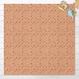 Bilderwelten Kork-Teppich Illustration bunt Aquarell - Bunte Aquarell Dreiecke - Geometrisch Wohnzimmer Schlafzimmer